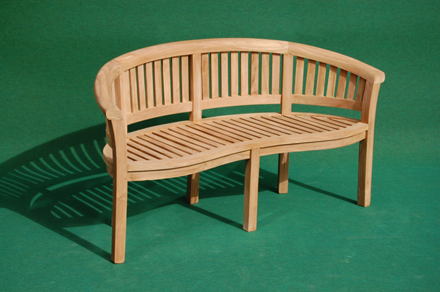 Teak Banana Round Back Bench - Villa and Hut